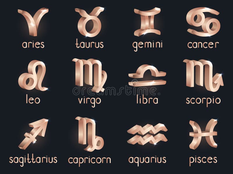 Zodiac Icons Astrology Horoscope With Signs Calendar Template