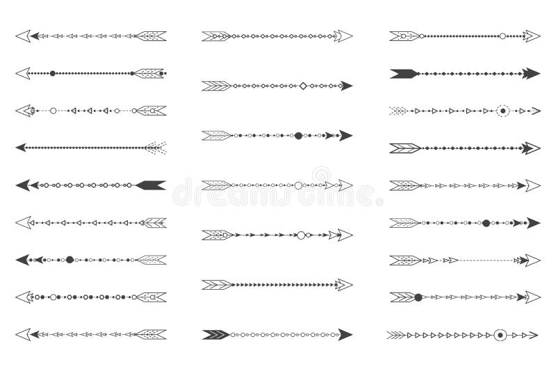 Set of decorative arrows. stock vector. Illustration of arrow - 63474949