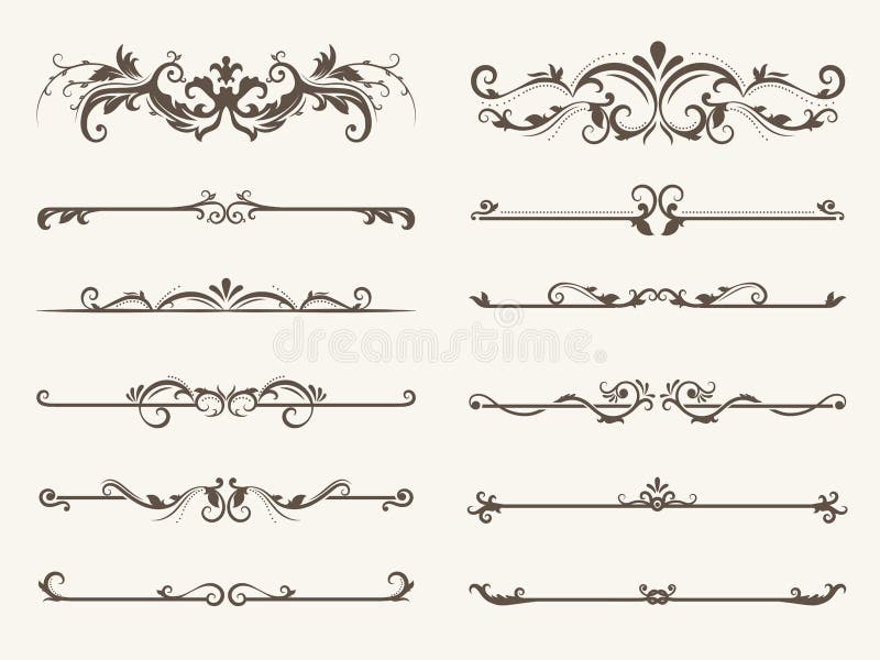 Vector Set of Decorative Elements, Frame and Line Vintage Style Stock ...