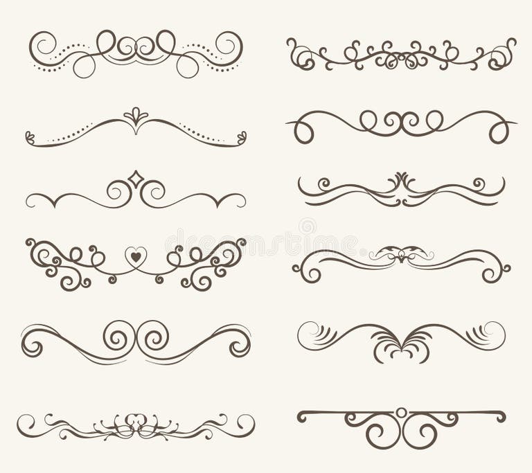 Vector Set of Decorative Elements, Frame and Line Vintage Style Stock ...