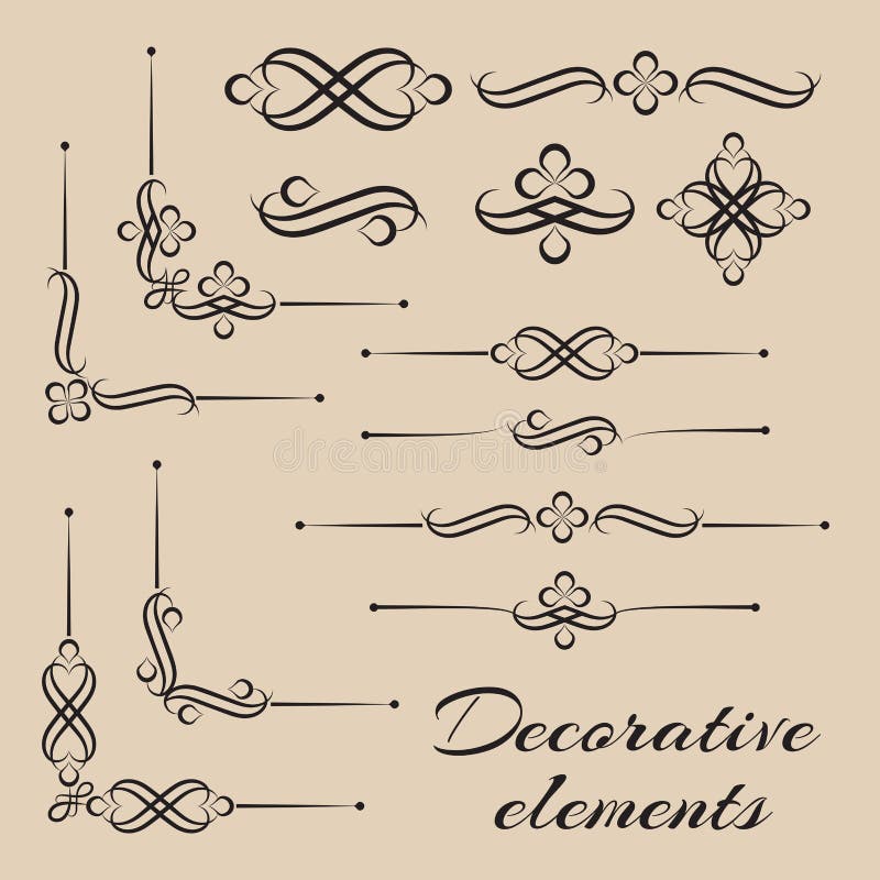 Vector Set of Decorative Elements and Page Decor Stock Vector ...