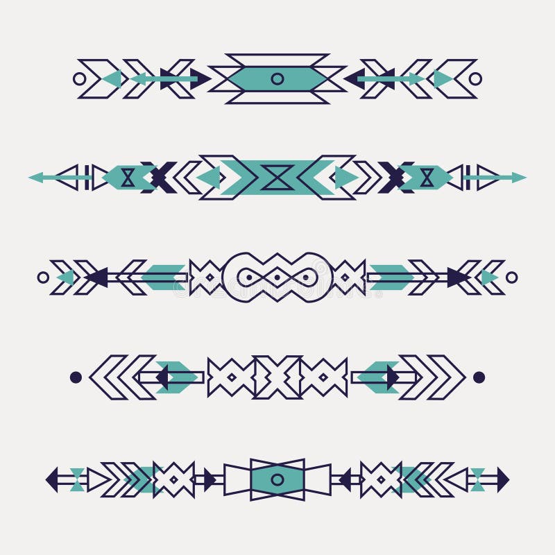 Vector Set of Decorative Ethnic Borders Stock Vector - Illustration of ...