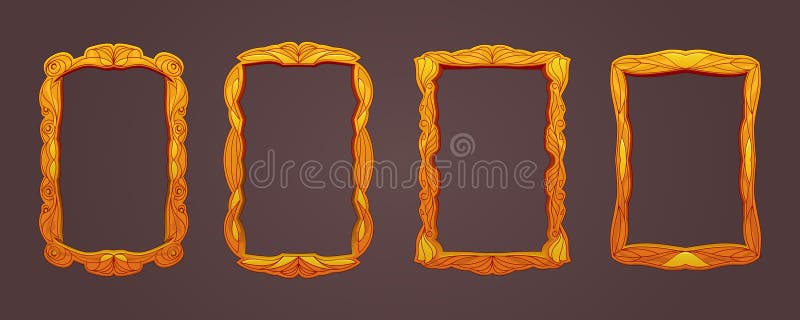 Vector Set of Decorative Frames, Ancient Elegant Vintage. Golden Frame ...