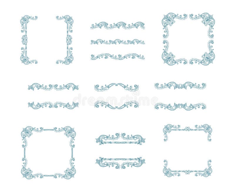 Scroll style frames stock vector. Illustration of borders - 2451809