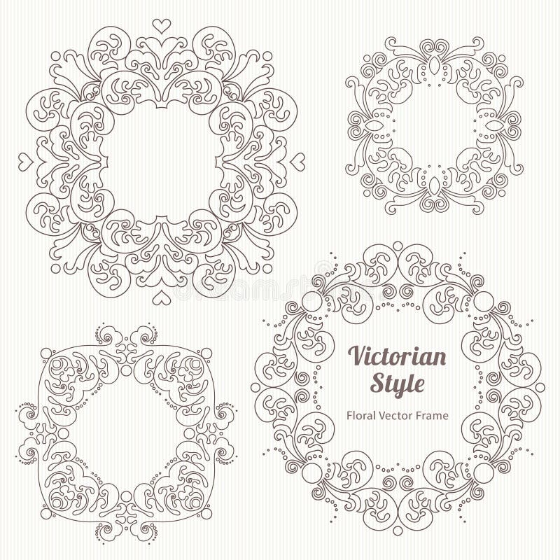 Vector Set of Decorative Frames in Victorian Style. Stock Vector ...
