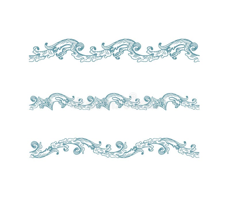 Vector Set of Decorative Seamless Borders in Baroque Victorian Vintage ...