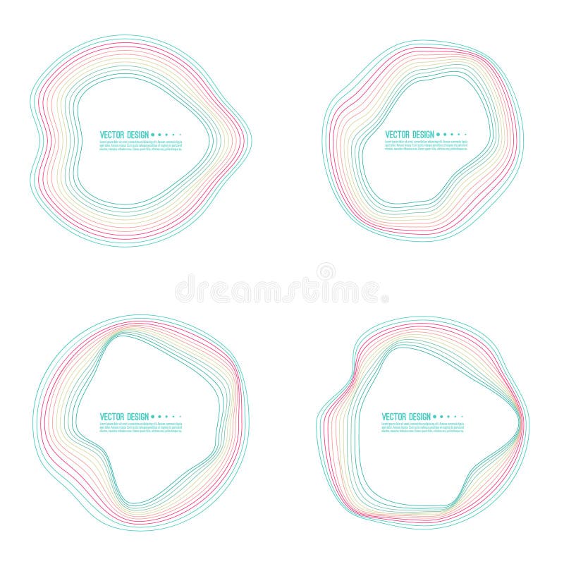Set of deformed banners. stock vector. Illustration of frame - 126188562