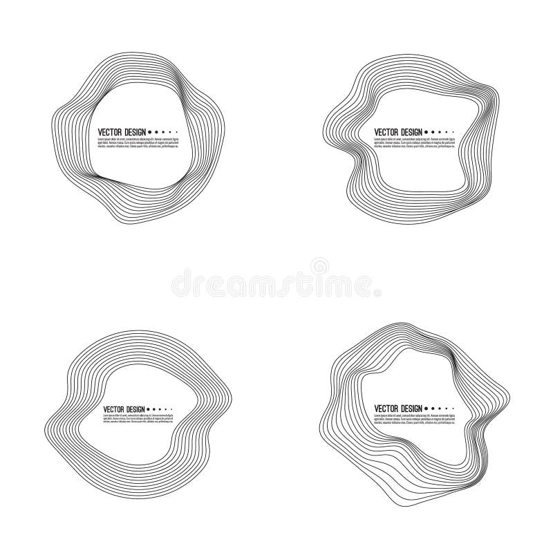 Set of deformed banners. stock vector. Illustration of frame - 126188562