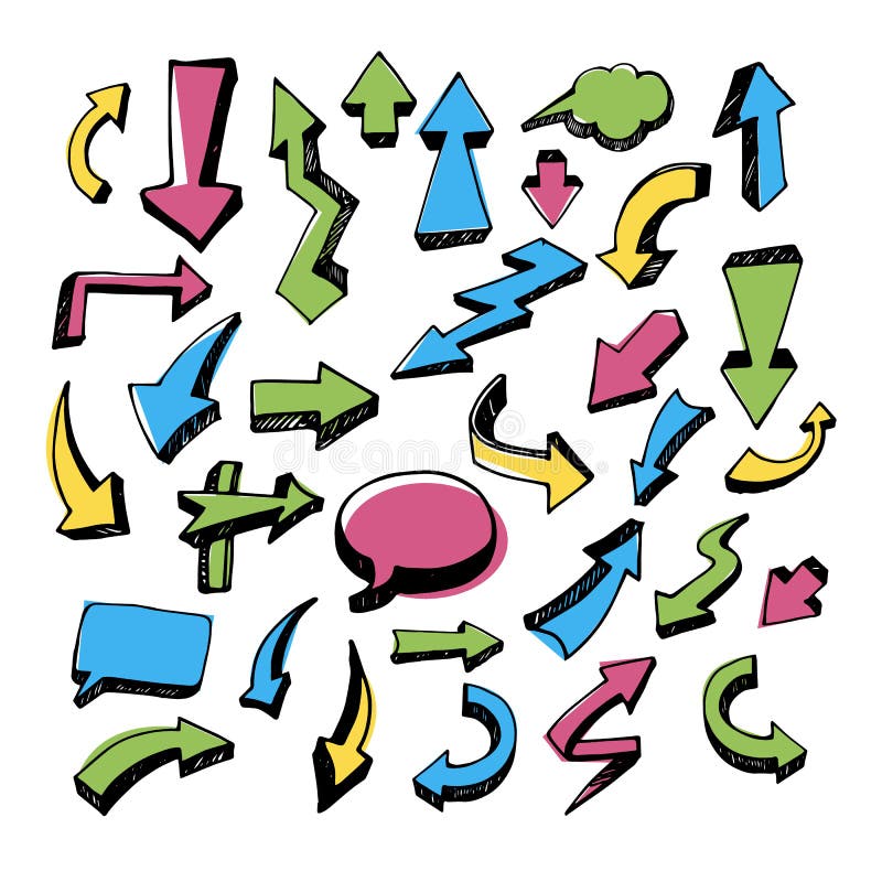 Vector Set Design Abstract Pointer Direction Stock Vector ...