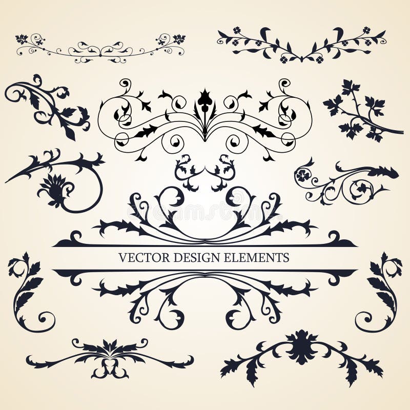 Vector Set of Design Elements Stock Vector - Illustration of elegance ...