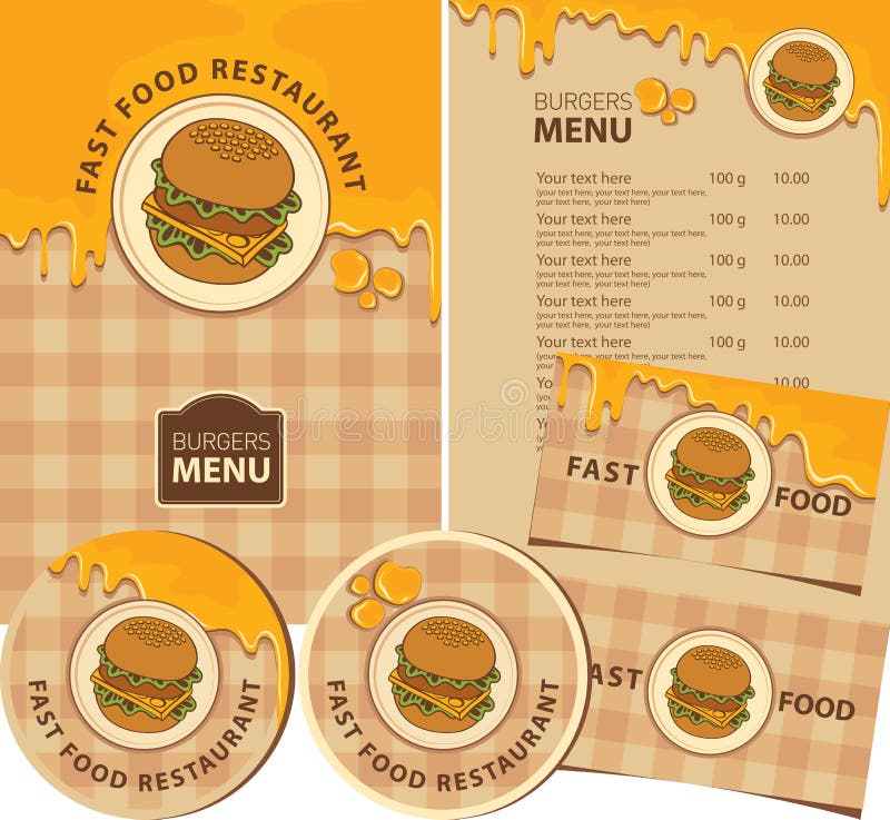 Vector Set of Design Elements with Cheeseburger Stock Vector ...