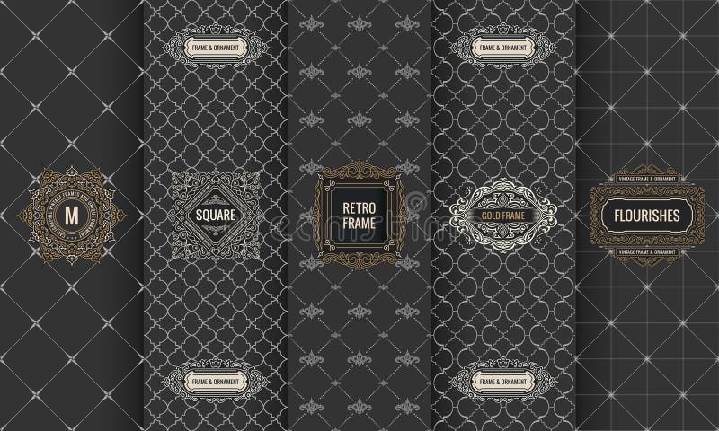 Vector Set of Design Elements Labels, Icon, Logo, Frame, Luxury ...