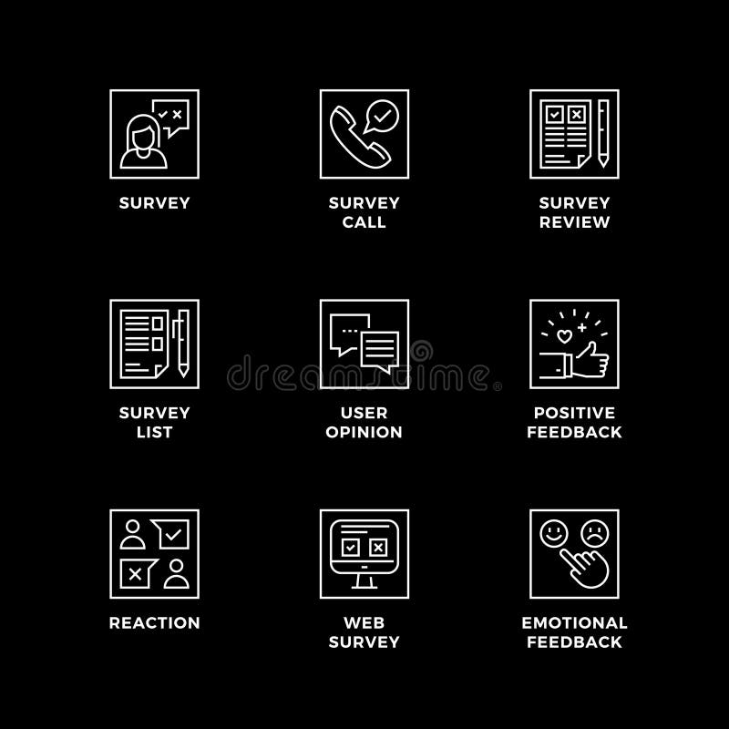 Vector Set of Icons for Survey Stock Vector - Illustration of like ...
