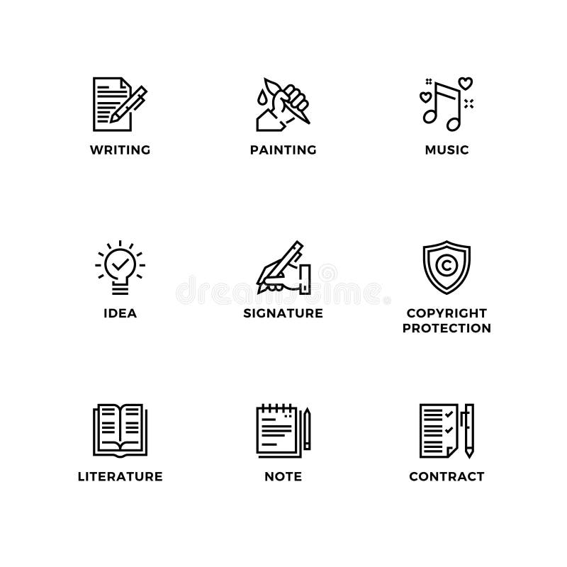 Vector Set of Icons for Copyright Stock Vector - Illustration of design ...