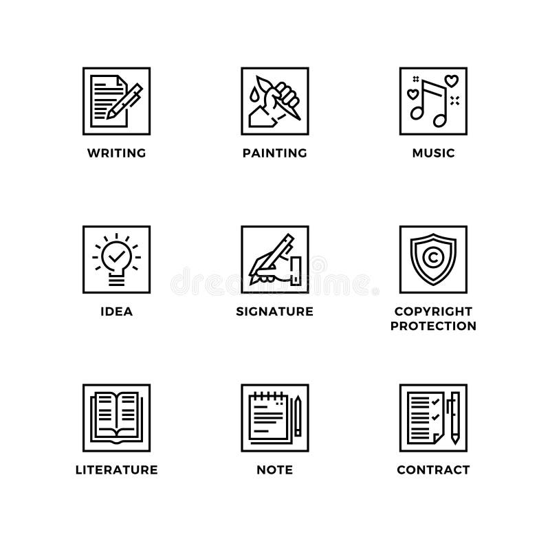 Vector Set of Icons for Copyright Stock Vector - Illustration of ...
