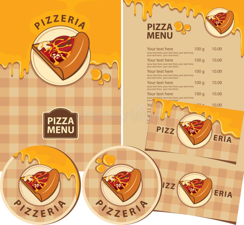 Vector Set of Design Elements for Pizzeria Stock Vector - Illustration ...