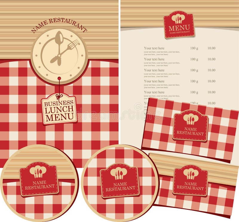 Set of Design Elements for a Restaurant Stock Vector - Illustration of ...