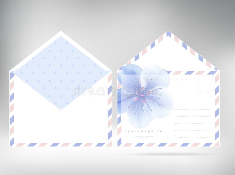 Vector Set for Design. Flower Envelope Two Sides Stock Vector ...