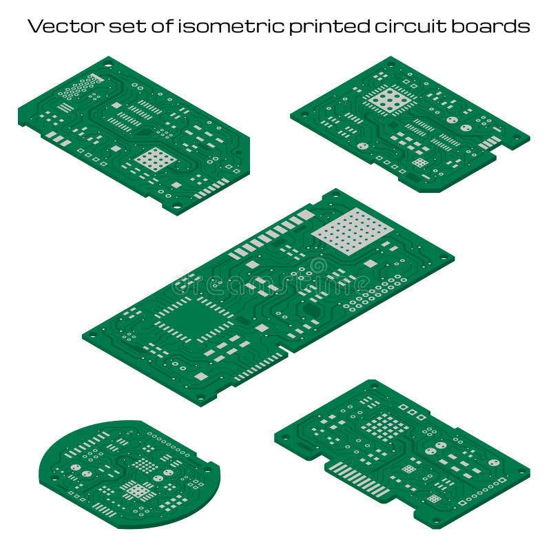 Vector Set of Detailed Printed Circuit Boards Stock Vector ...