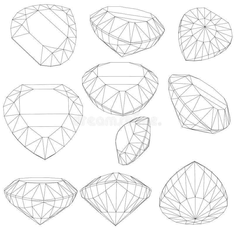 Vector Set of Diamond Design Elements Stock Vector - Illustration of ...