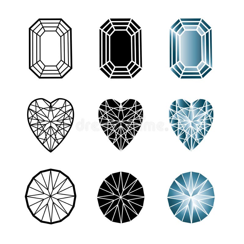 Vector set of diamonds stock vector. Illustration of logotype - 112410454