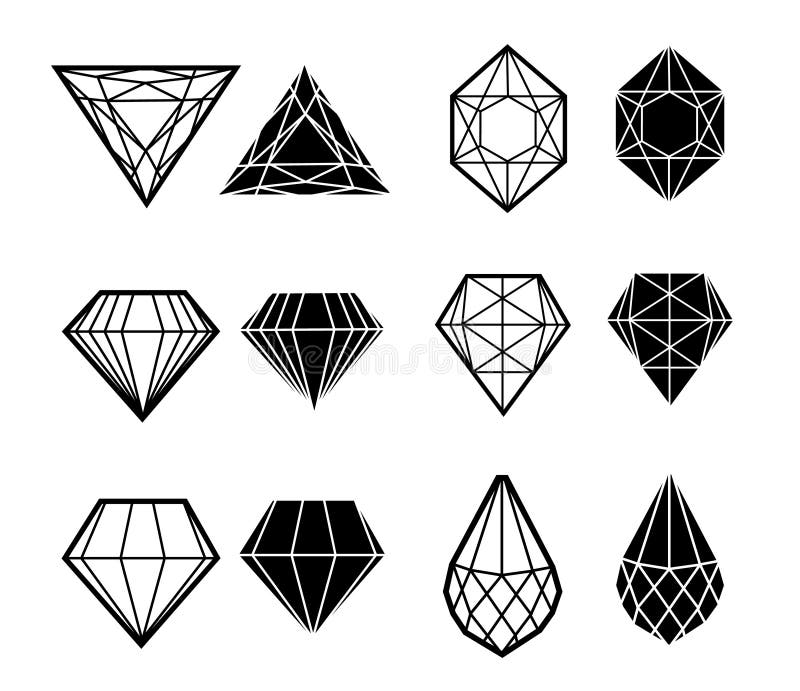 Vector set of diamond stock vector. Illustration of diamond - 144101504
