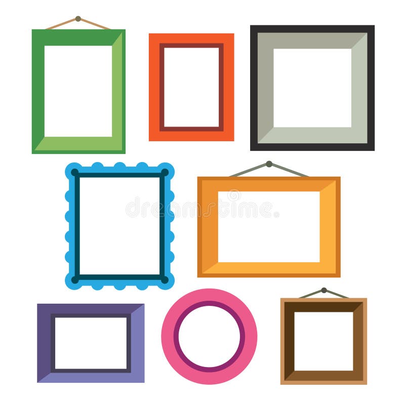 Vector Set of Different Colorful Photo Frames Stock Vector ...