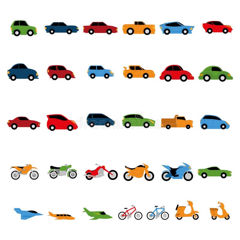 Set of vehicles stock vector. Illustration of smart, driving - 14146517