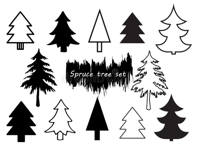 Vector Set of Different Coniferous Trees Silhouettes Stock Vector ...