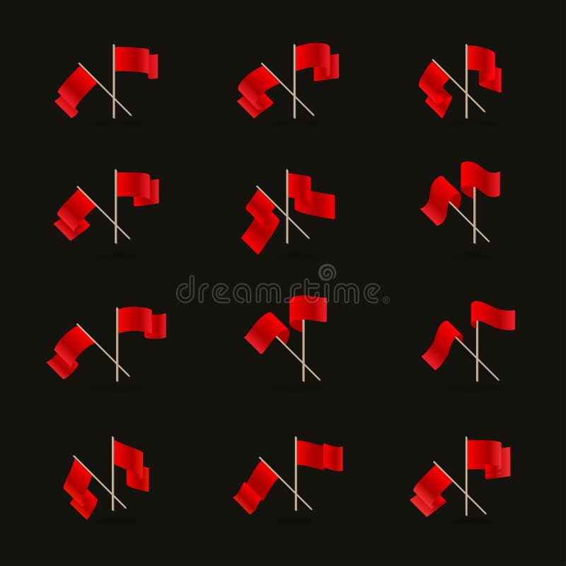 Vector Set of Different Flag Shapes. Stock Vector - Illustration of ...