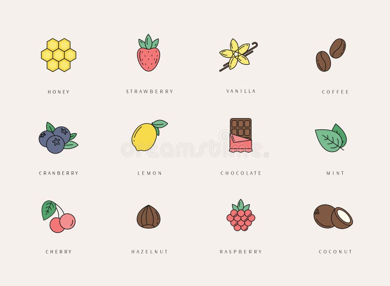 Vector Set of Different Flavor Icons, Logo Design Template Stock Vector ...