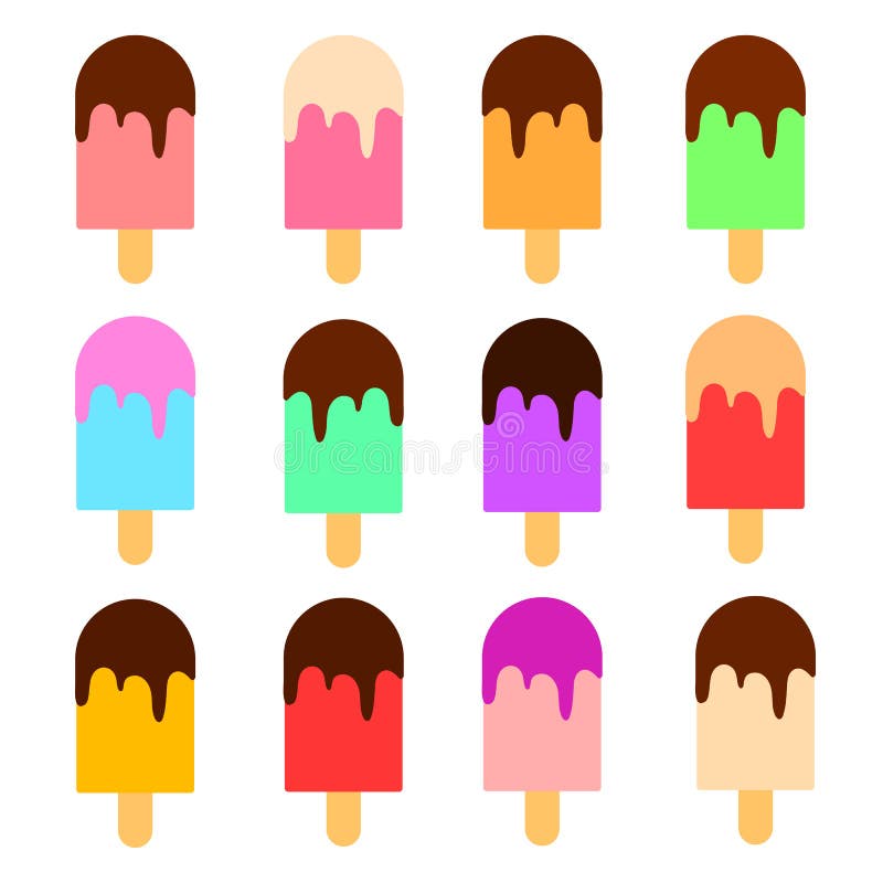 Vector popsicle set stock vector. Illustration of isolated - 135421447