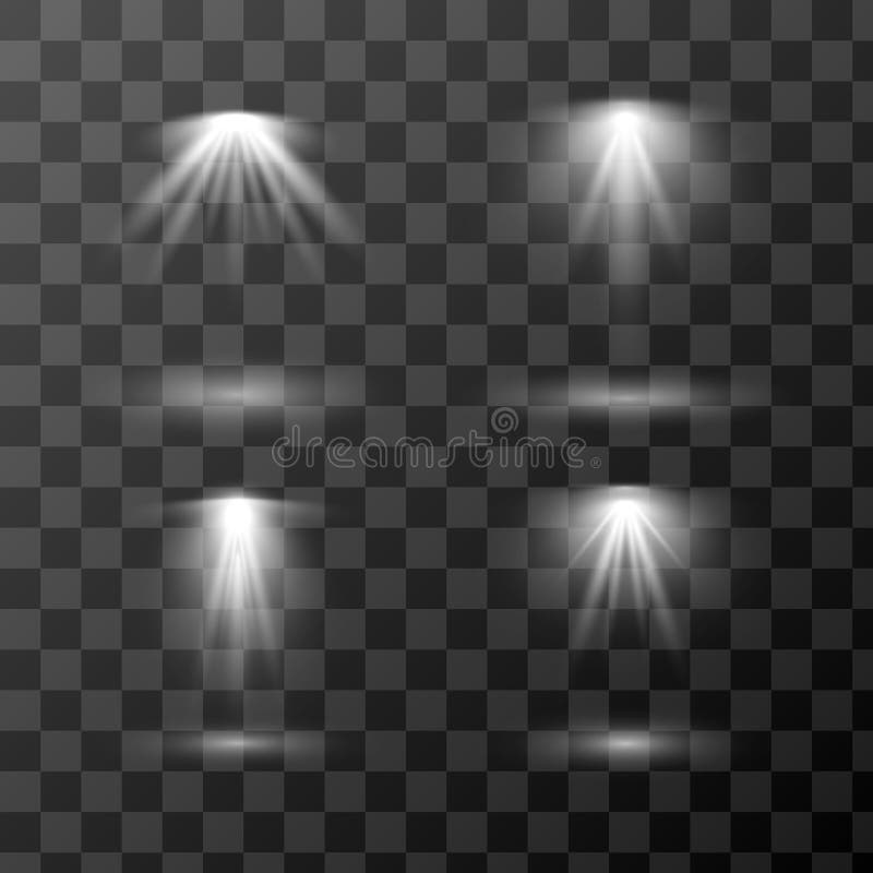 Set of Vector Light Sources Isolated on Transparent Background. Scene ...