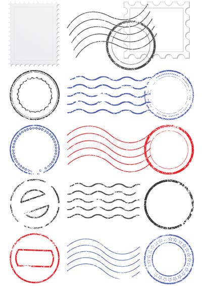 Vector Set of Different Postmark and Stamps. Stock Vector ...