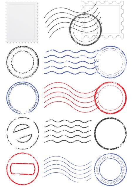 Vector Set of Different Postmark and Stamps. Stock Vector ...
