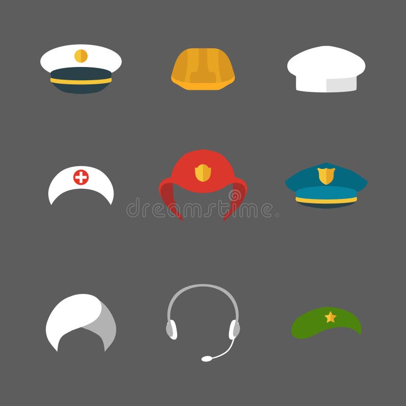 Different Job Hats Stock Illustrations – 54 Different Job Hats Stock ...