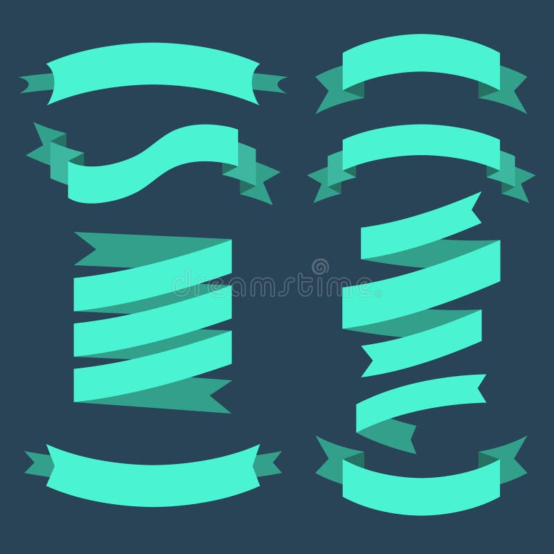 Vector Set of Different Ribbons in Flat Style. Stock Vector ...