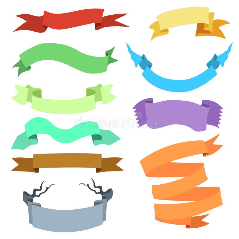 Vector Set of Ribbons for Your Text Stock Vector - Illustration of ...