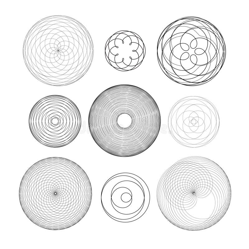 Vector Set of Different Round Graphic Ornaments Stock Vector ...