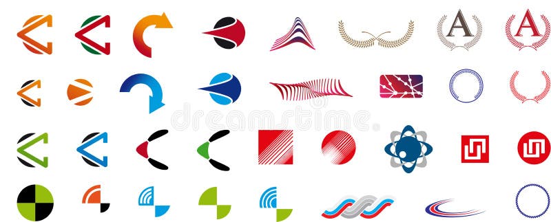 Vector Set of a Different Signs and Logos Stock Vector - Illustration ...