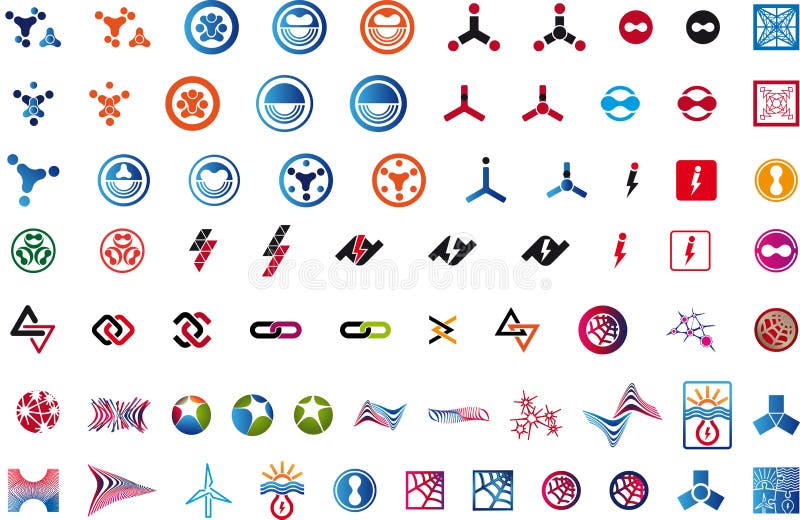 Vector Set of a Different Signs and Logos Stock Vector - Illustration ...