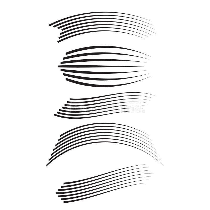 Set of Different Speed Lines. Stock Vector - Illustration of striped ...