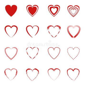 Vector Set of Different Types of Hearts. Stock Vector - Illustration of ...