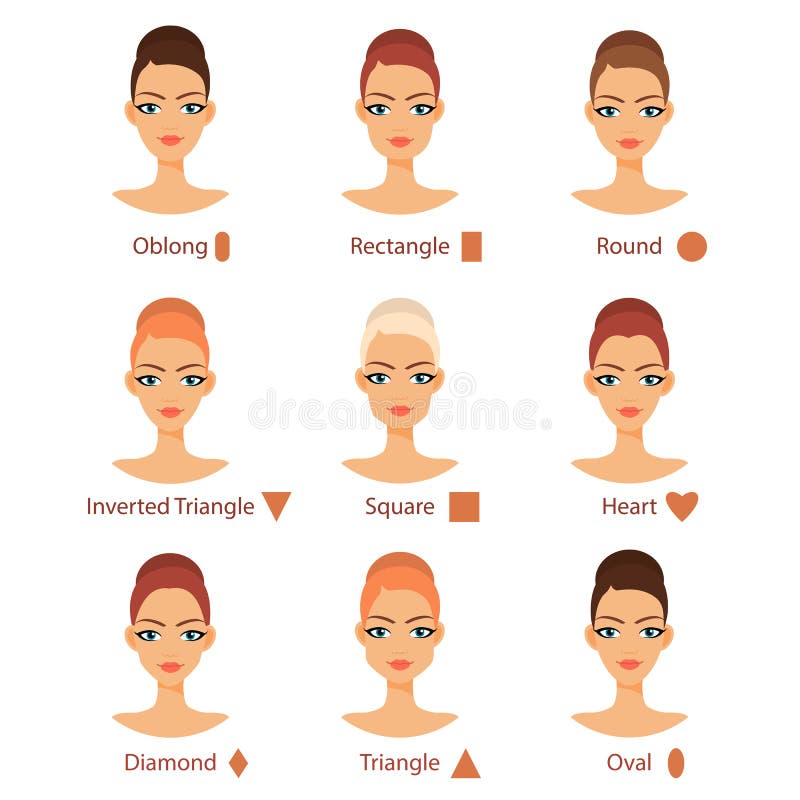 Vector Set of Different Womans Face Types Stock Vector - Illustration ...