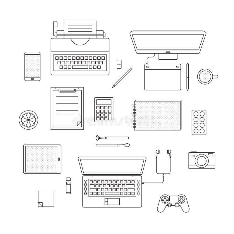 Vector Set of Digital Devices Stock Vector - Illustration of digital ...