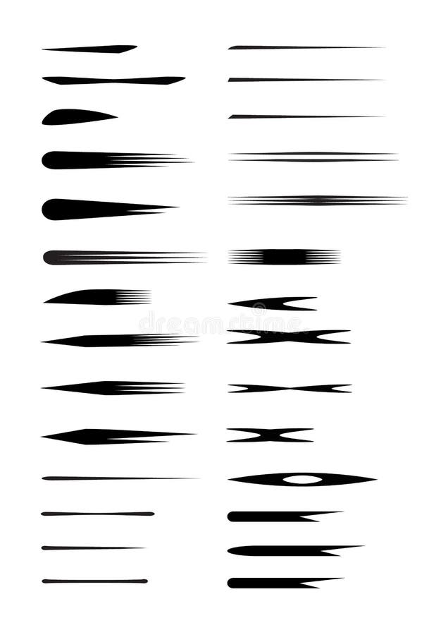 Vector Set of Digital Strokes for Illustrations Stock Illustration ...