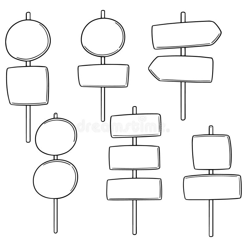 Vector Set of Direction Post Stock Vector - Illustration of information ...