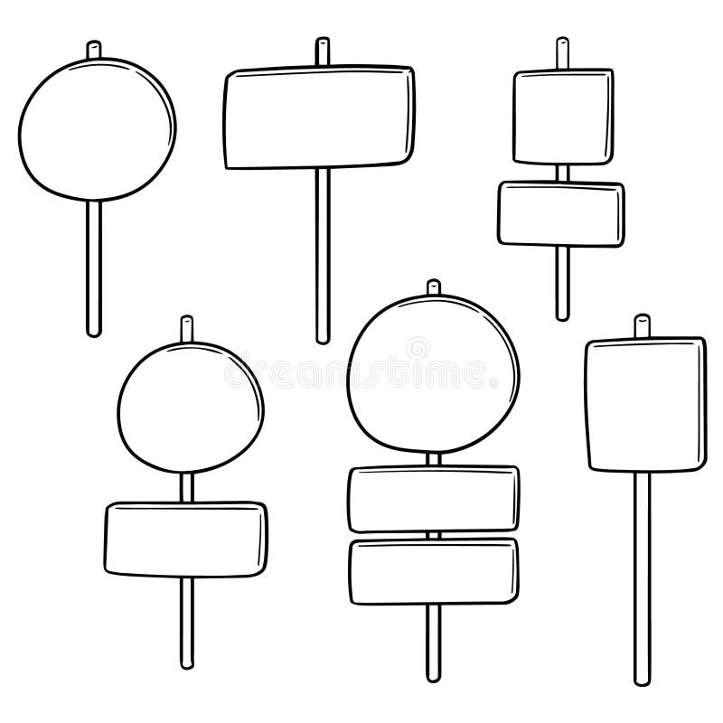 Vector Set of Direction Posts Stock Vector - Illustration of line ...