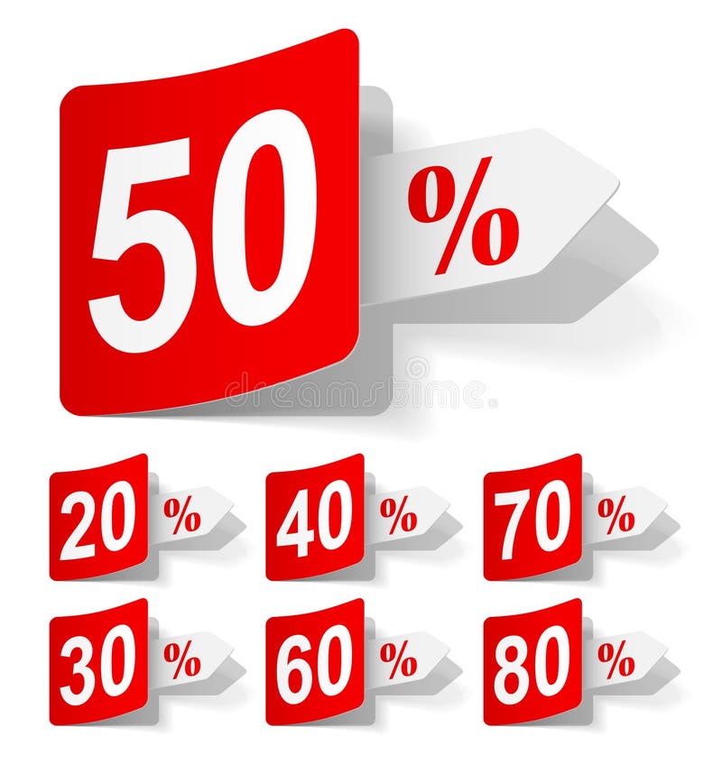 Vector set of discounts stock vector. Illustration of graphic - 19033744