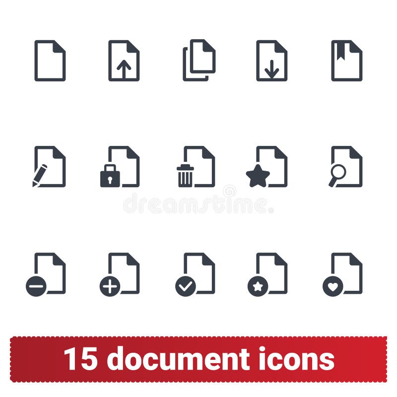 Vector Set of Document Files Icons Stock Vector - Illustration of mark ...